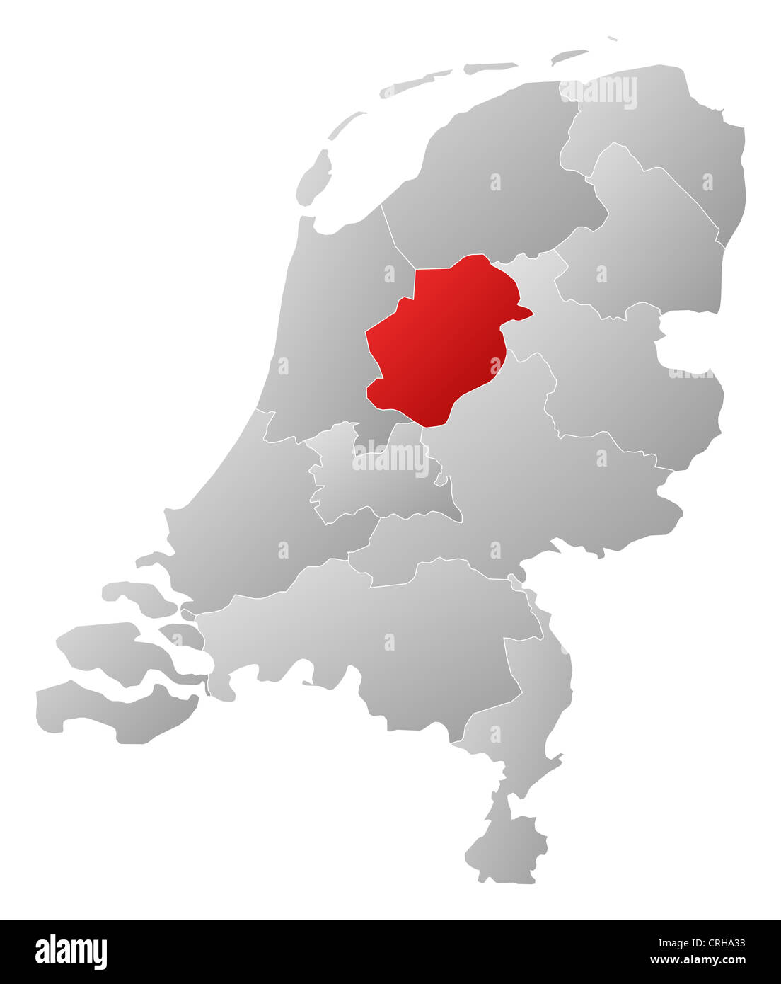 Political map of Netherlands with the several states where Flevoland is ...