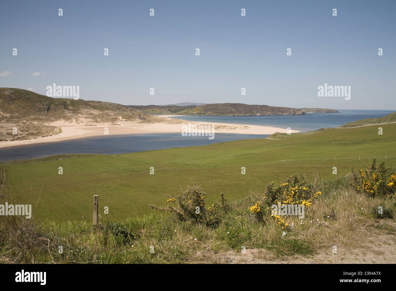 Sutherland Scotland May View along the Kyle of Tongue with its golden ...