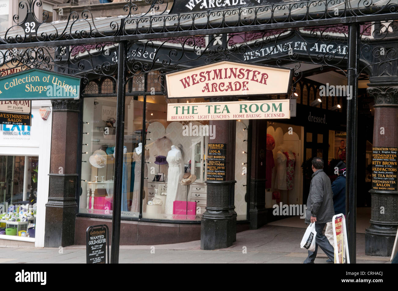 Westminster shopping arcade, Parliament Street, Harrogate Stock Photo ...