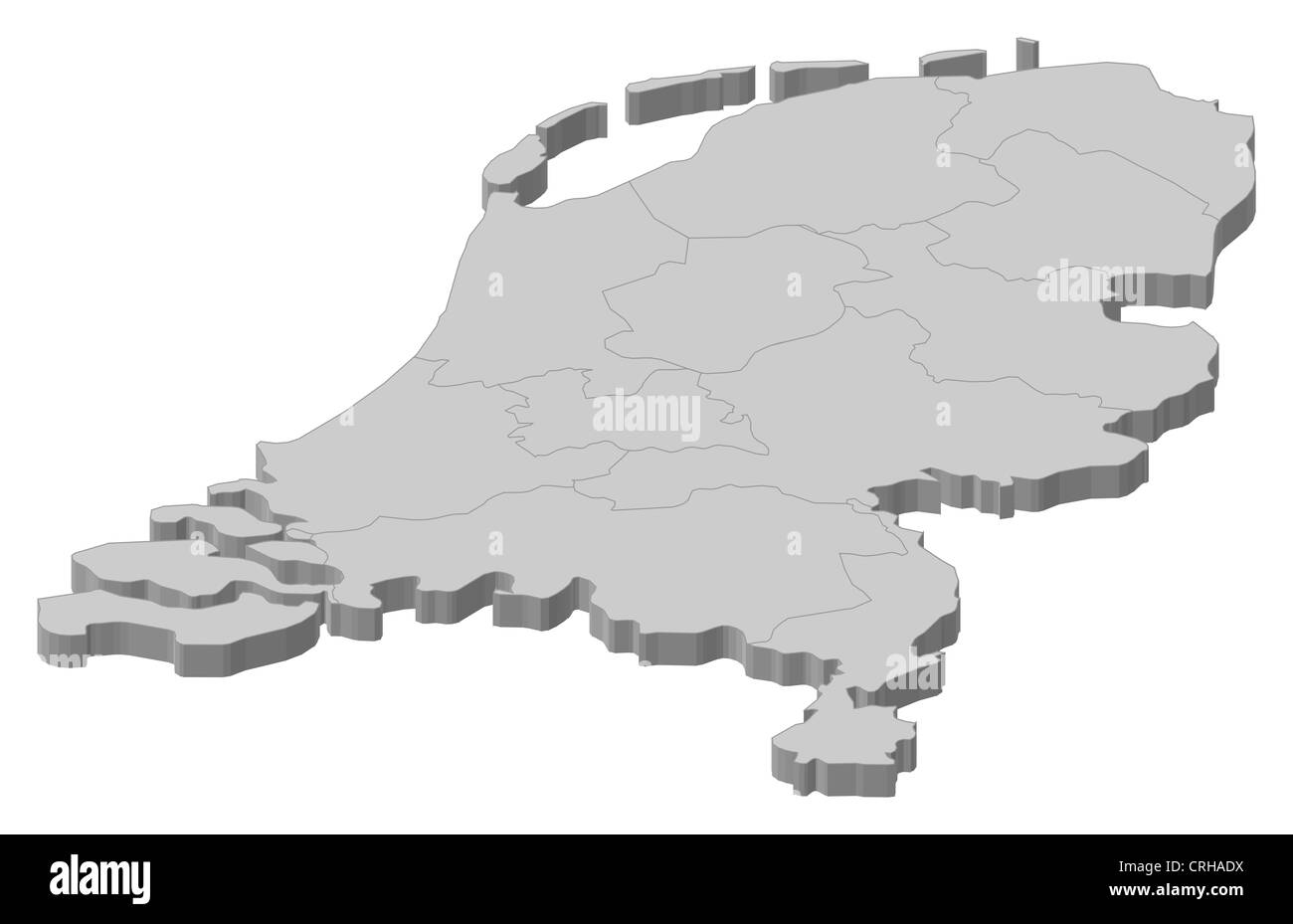 Political map of Netherlands with the several states Stock Photo - Alamy
