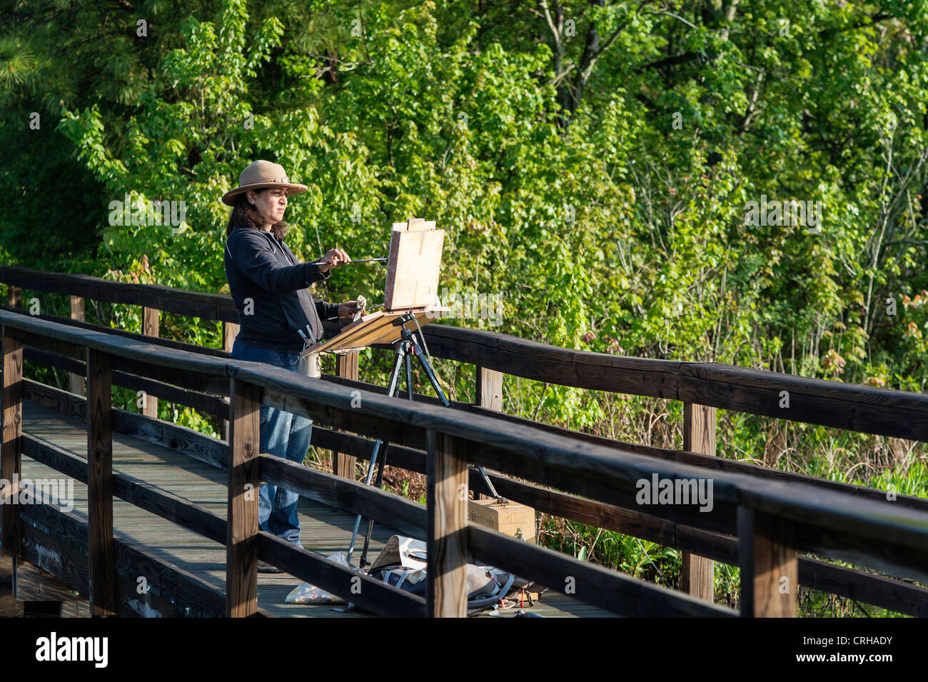 Female plein air painter hi-res stock photography and images - Alamy