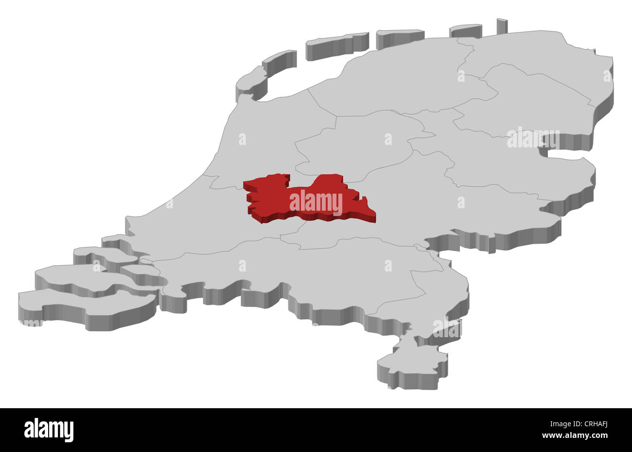 Political map of Netherlands with the several states where Utrecht is ...