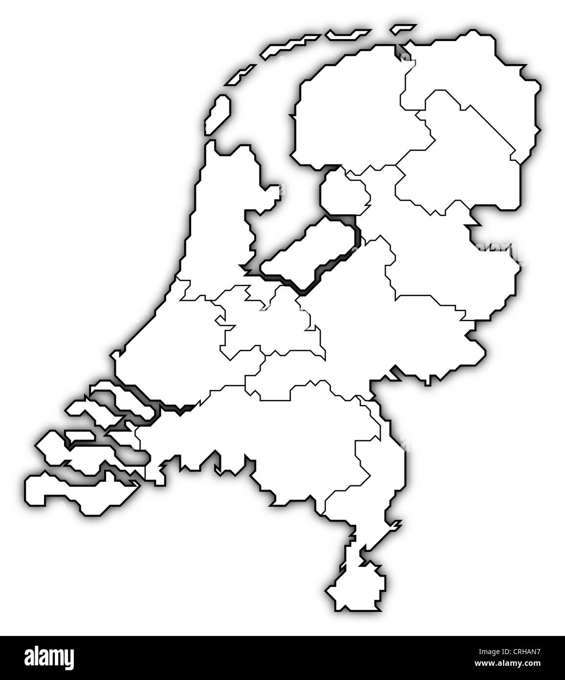 Political map of Netherlands with the several states Stock Photo - Alamy