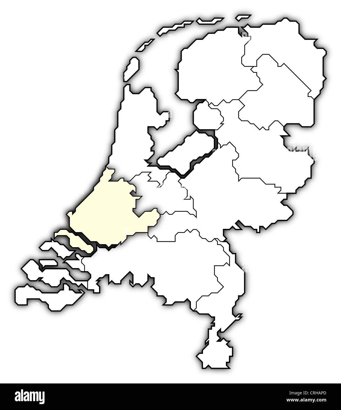 Political map of Netherlands with the several states where South ...