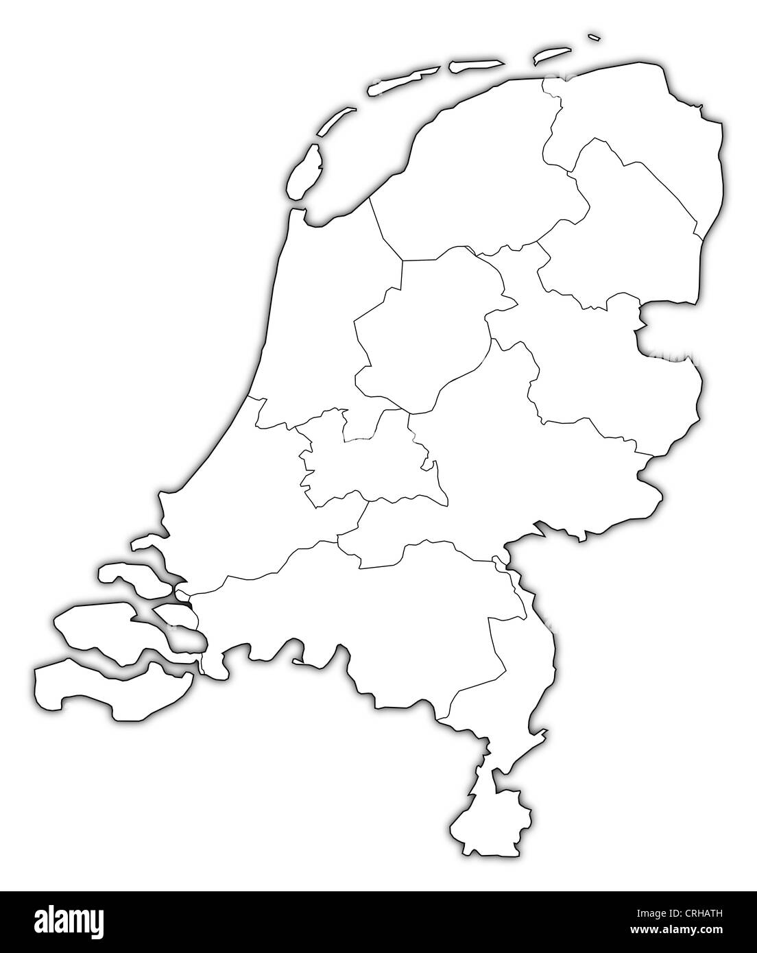 Political map of Netherlands with the several states Stock Photo - Alamy