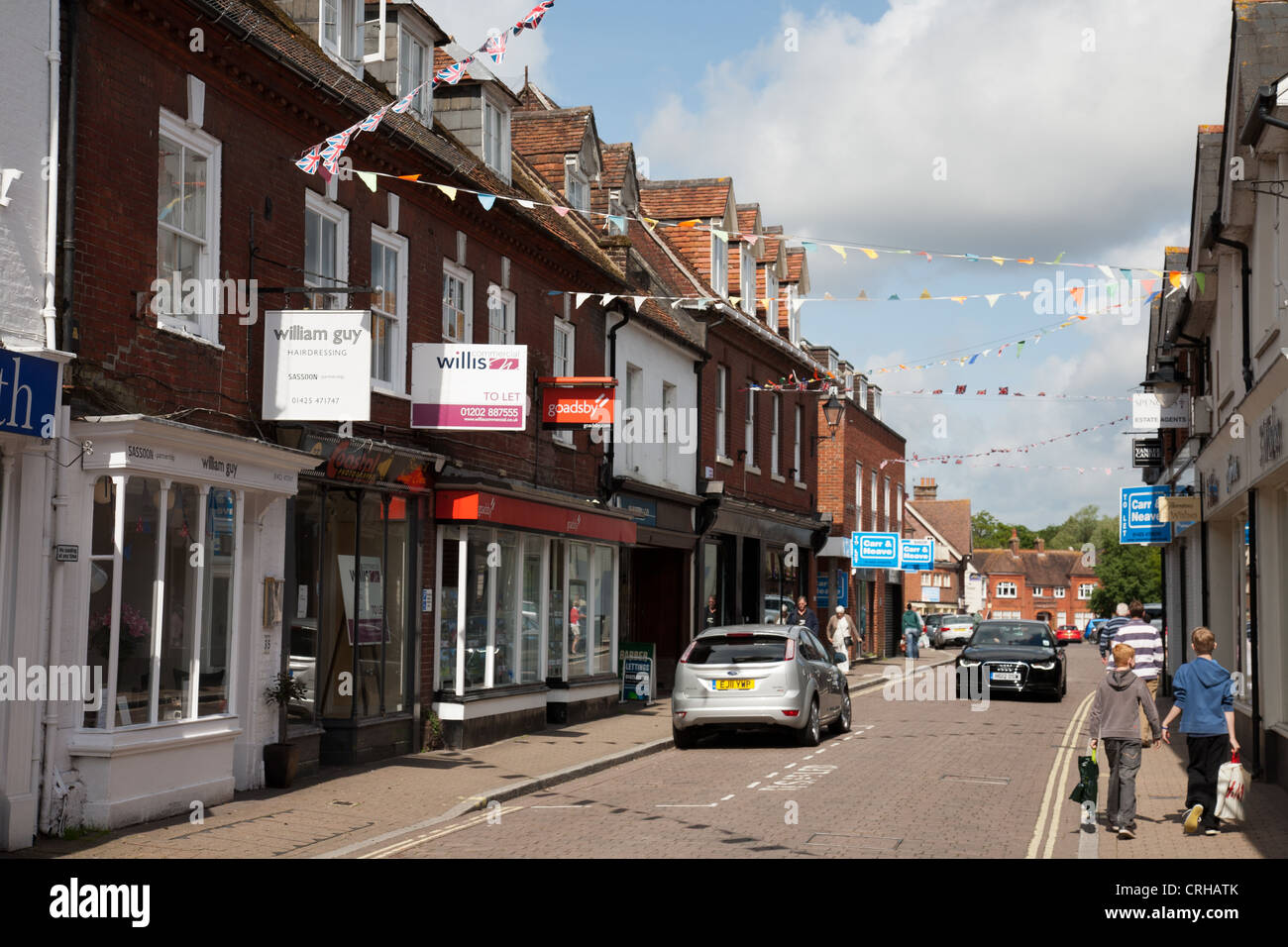 View of Ringwood high street with its empty shops and estate agent ...