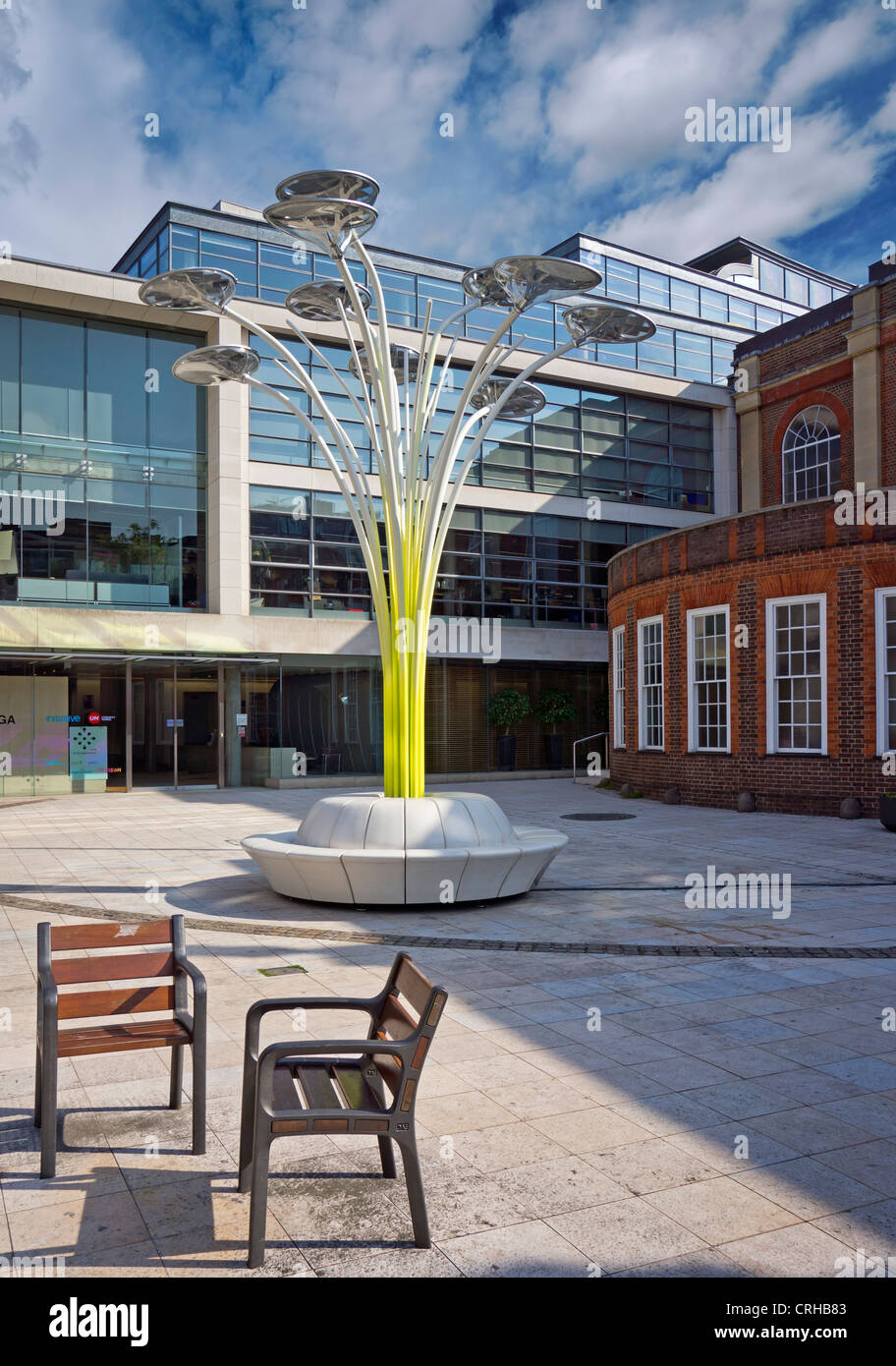 Seating and Lights St John's Square Clerkenwell Stock Photo - Alamy