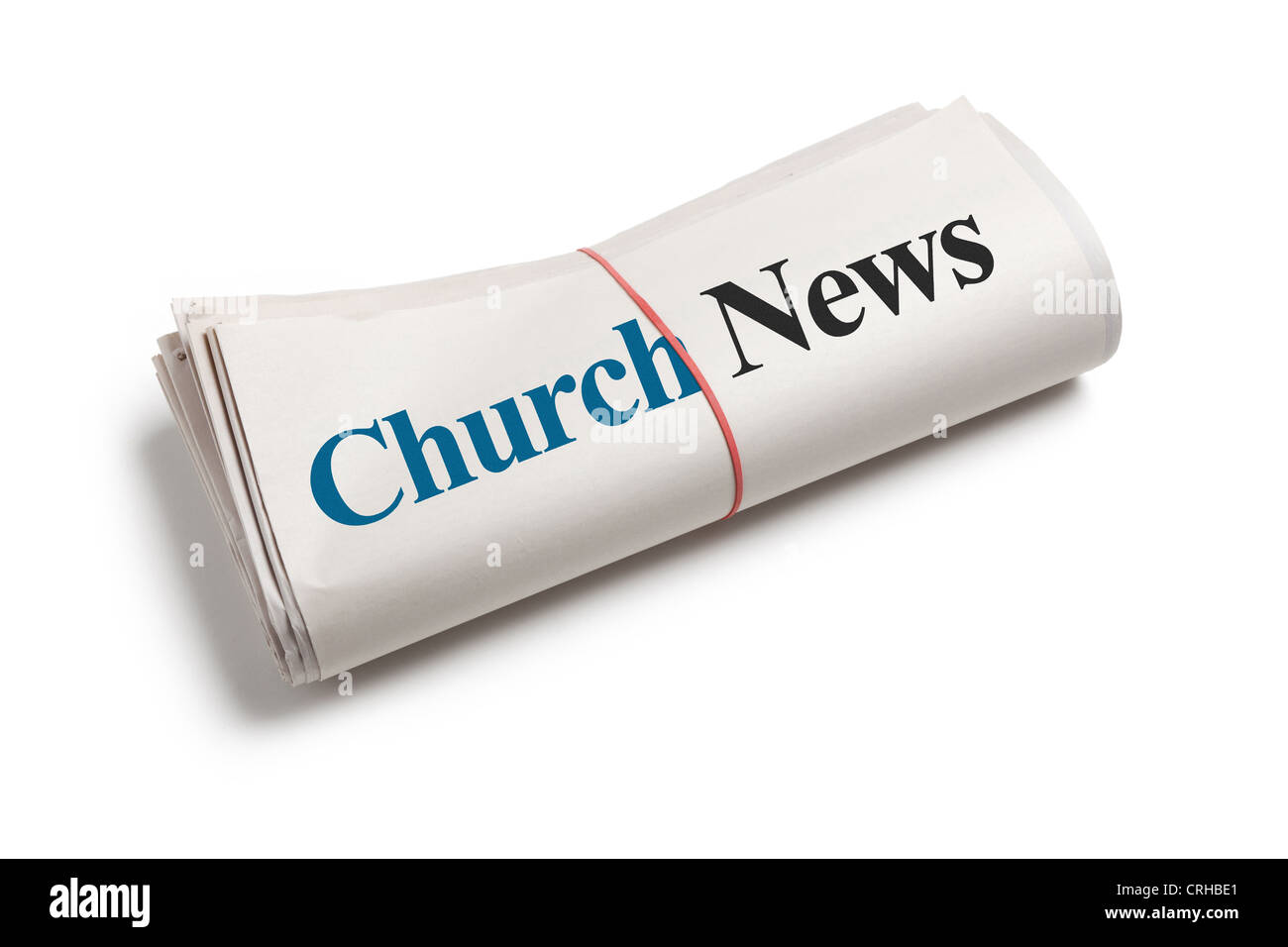 Church News, Newspaper with white background Stock Photo - Alamy