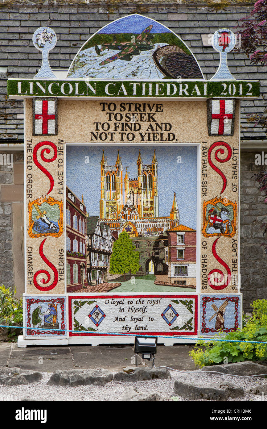 Well Dressing [2012], Tideswell, Derbyshire, England Stock Photo - Alamy