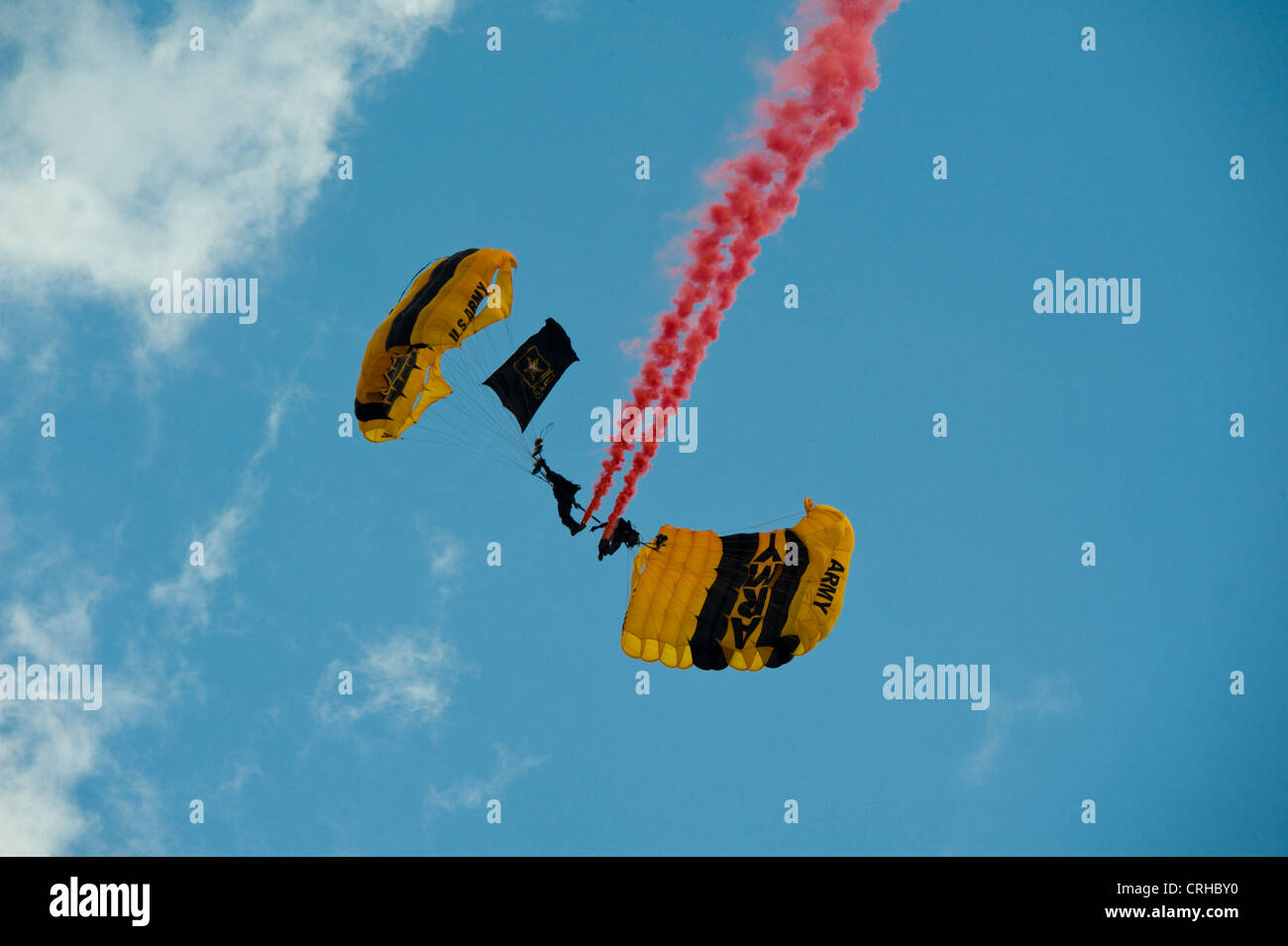 US Army parachute squad performs at airfest midwest show air fest Stock ...