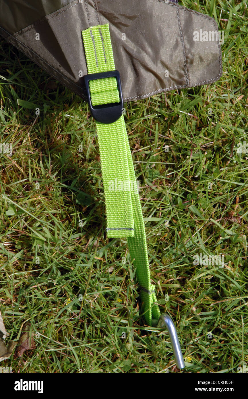 Lightweight tent fastening strap Stock Photo - Alamy