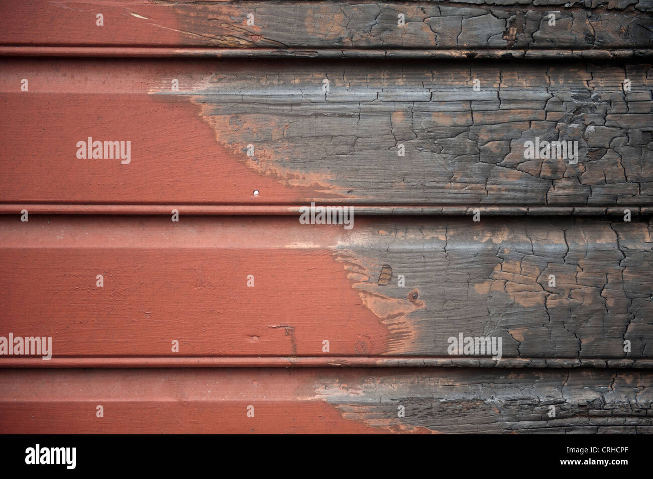 Wooden paneling from a house that was partially burnt in a fire in ...