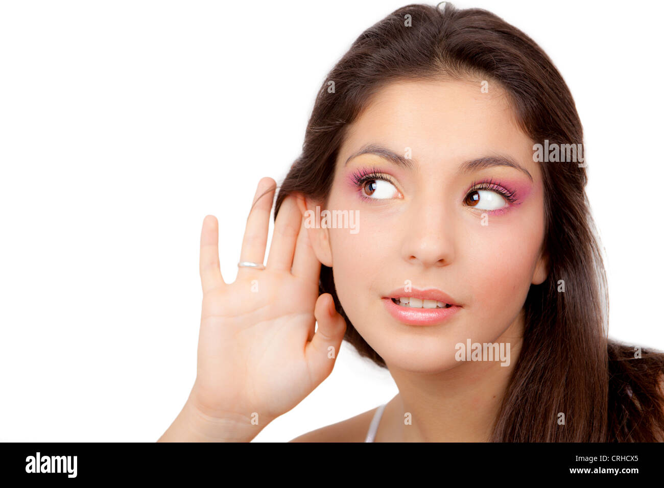 Hand cupped ear hi-res stock photography and images - Alamy