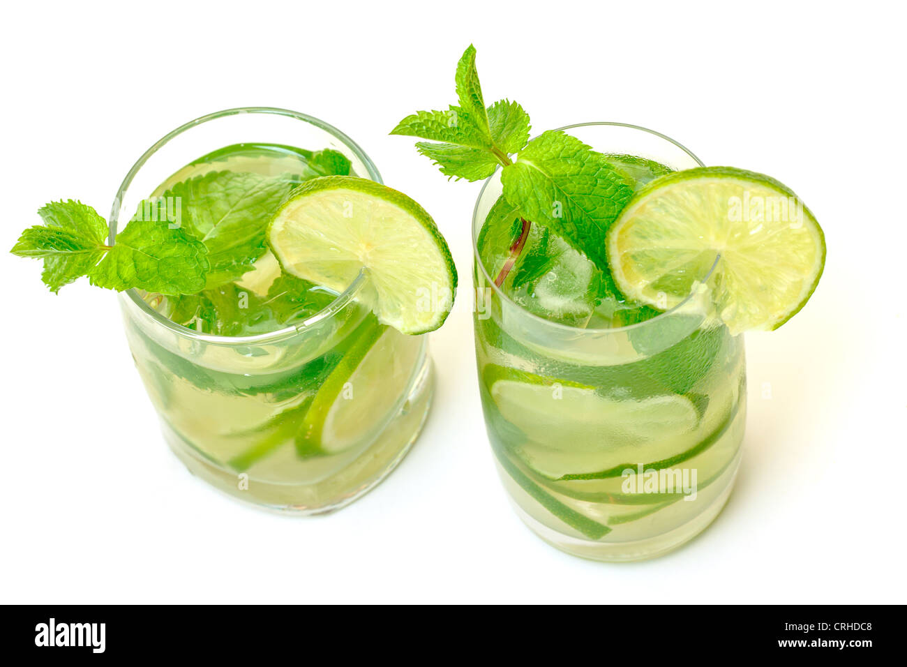 Mojito Cocktail in a Glass Beaker, on white background Stock Photo - Alamy