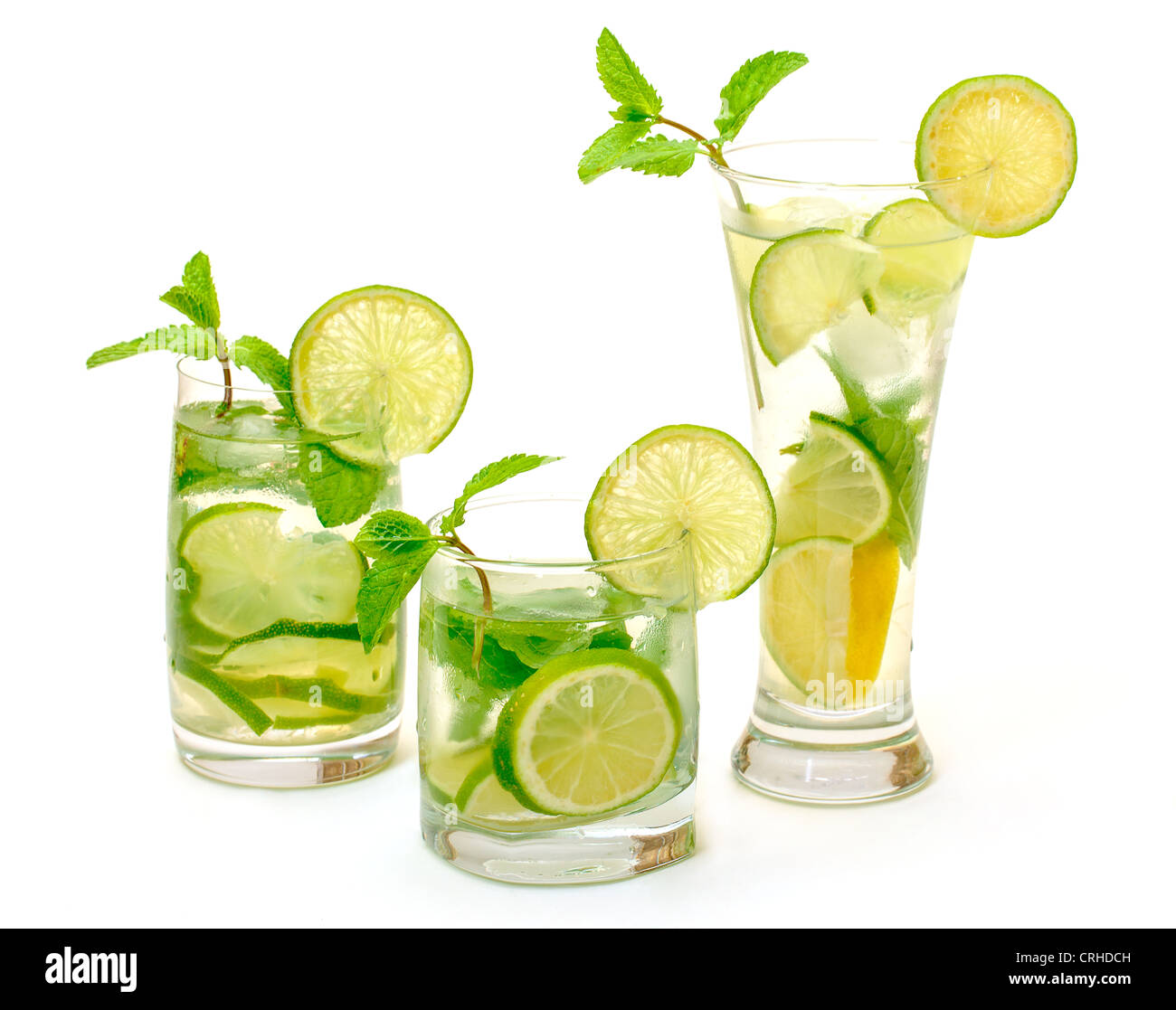 Mojito Cocktail in a Glass Beaker, on white background Stock Photo - Alamy