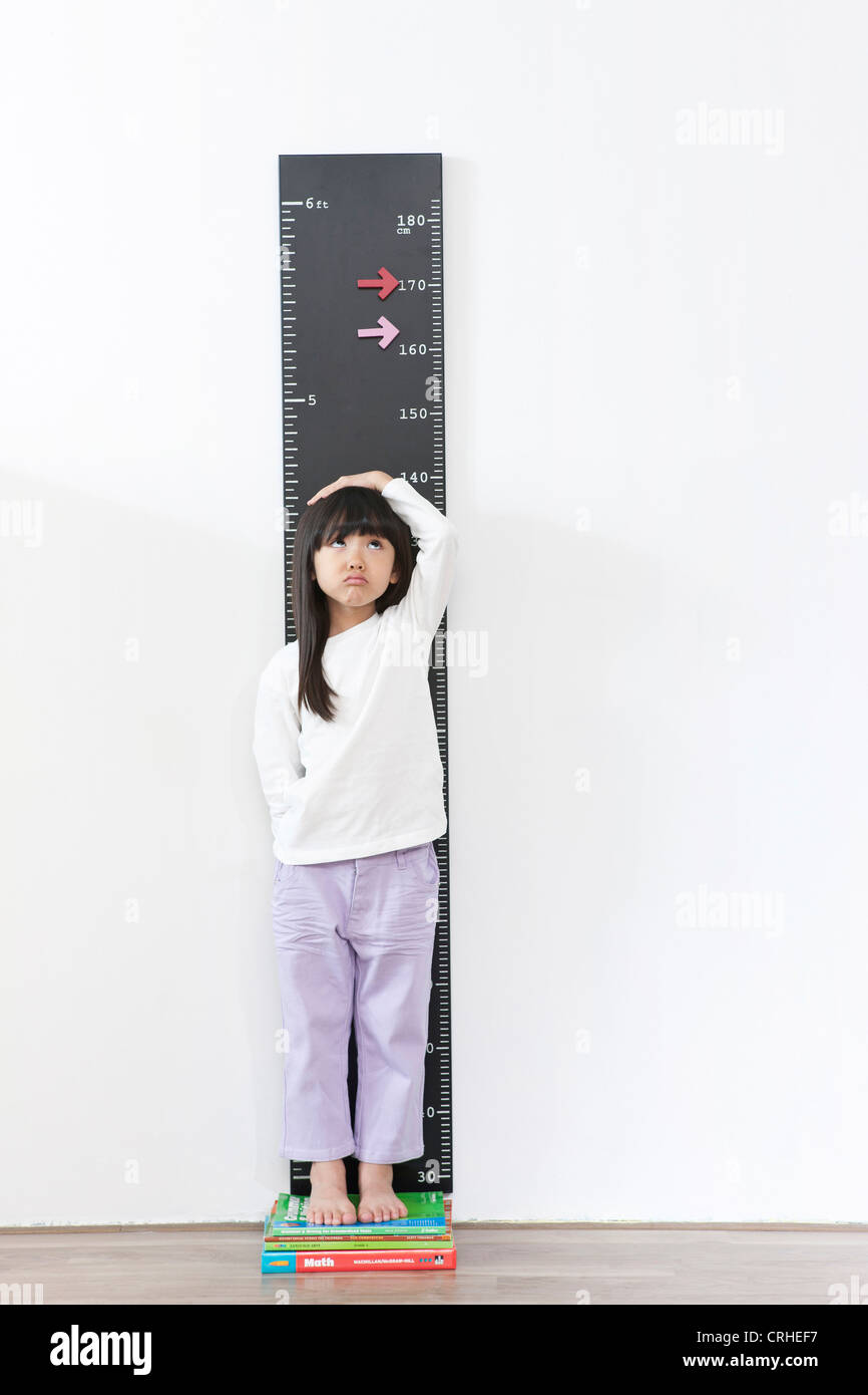 Little girl measuring her growth Stock Photo - Alamy Little girl measuring her growth Stock Photo - Alamy