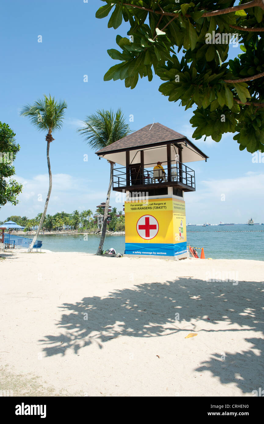 Life saver's post at Palawan beach on Sentosa island, Singapore, Asia ...