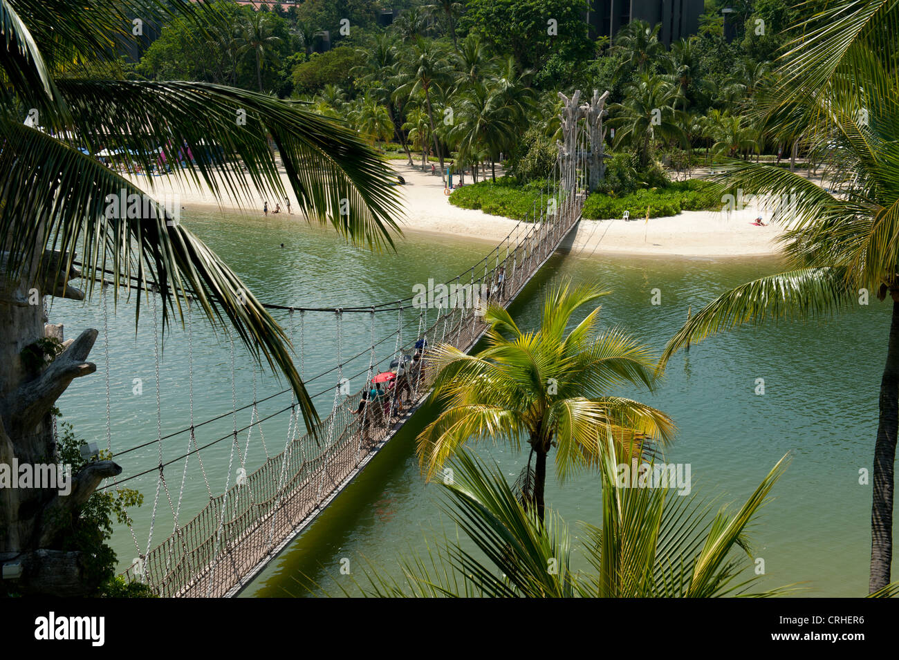 Suspension bridge linking the southern most point of continental Asia ...