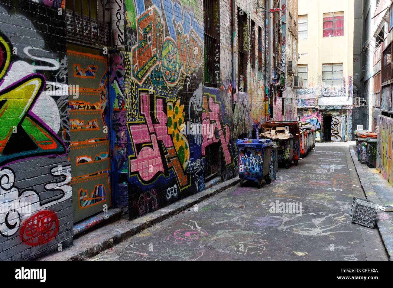 The heavily graffitied Union Lane in Melbourne Australia Stock Photo ...