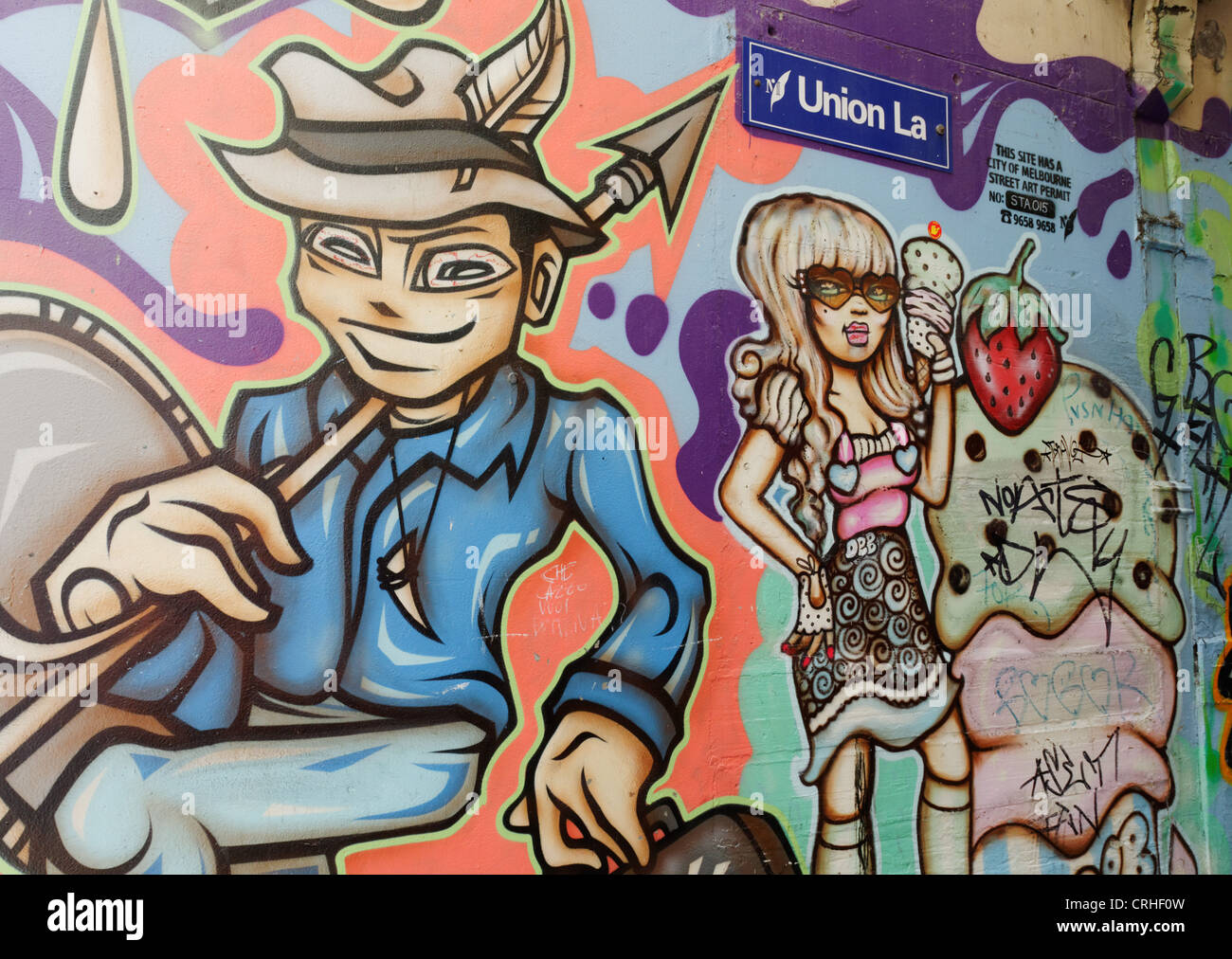 Graffiti in Union Lane, Melbourne, Australia Stock Photo - Alamy