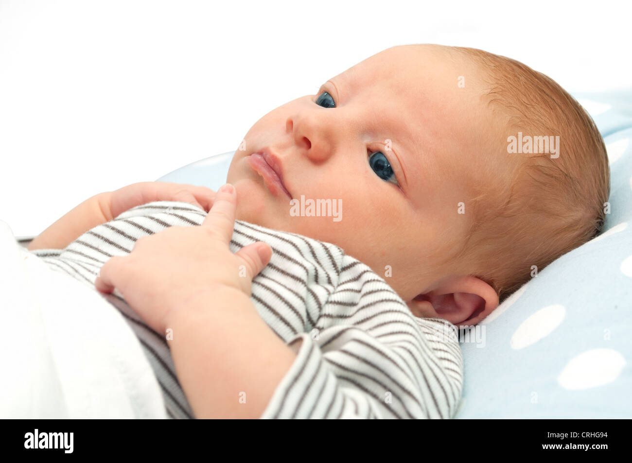 Newborn Baby With Open Eyes Stock Photo - Alamy