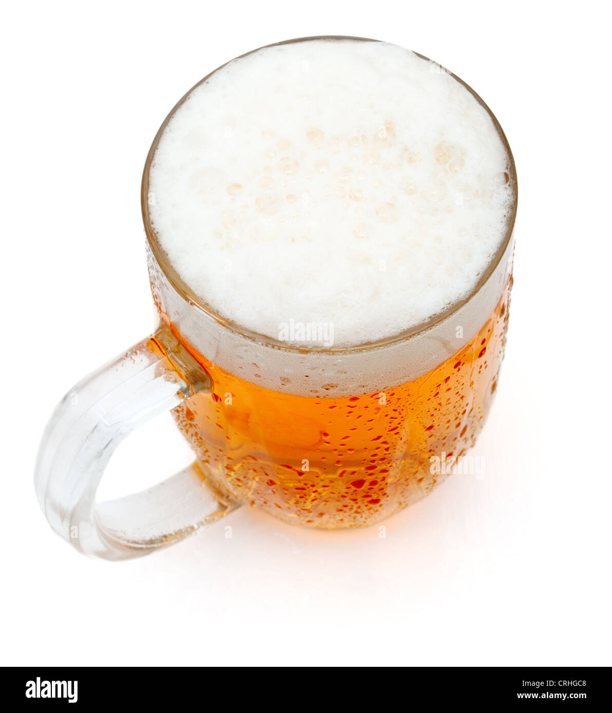 Glass of Draught Beer on White Background Stock Photo - Alamy