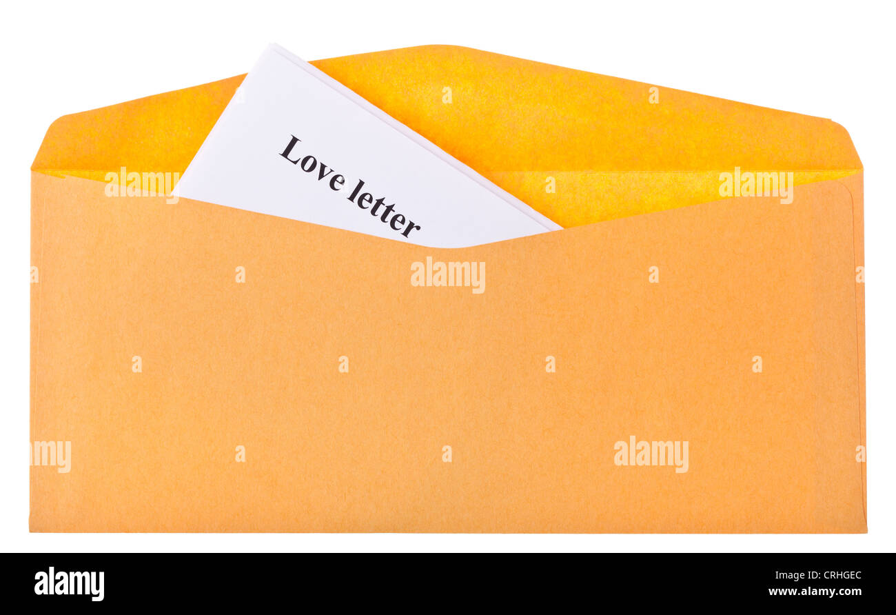 open envelope with looking out the corner of the letter Stock Photo - Alamy