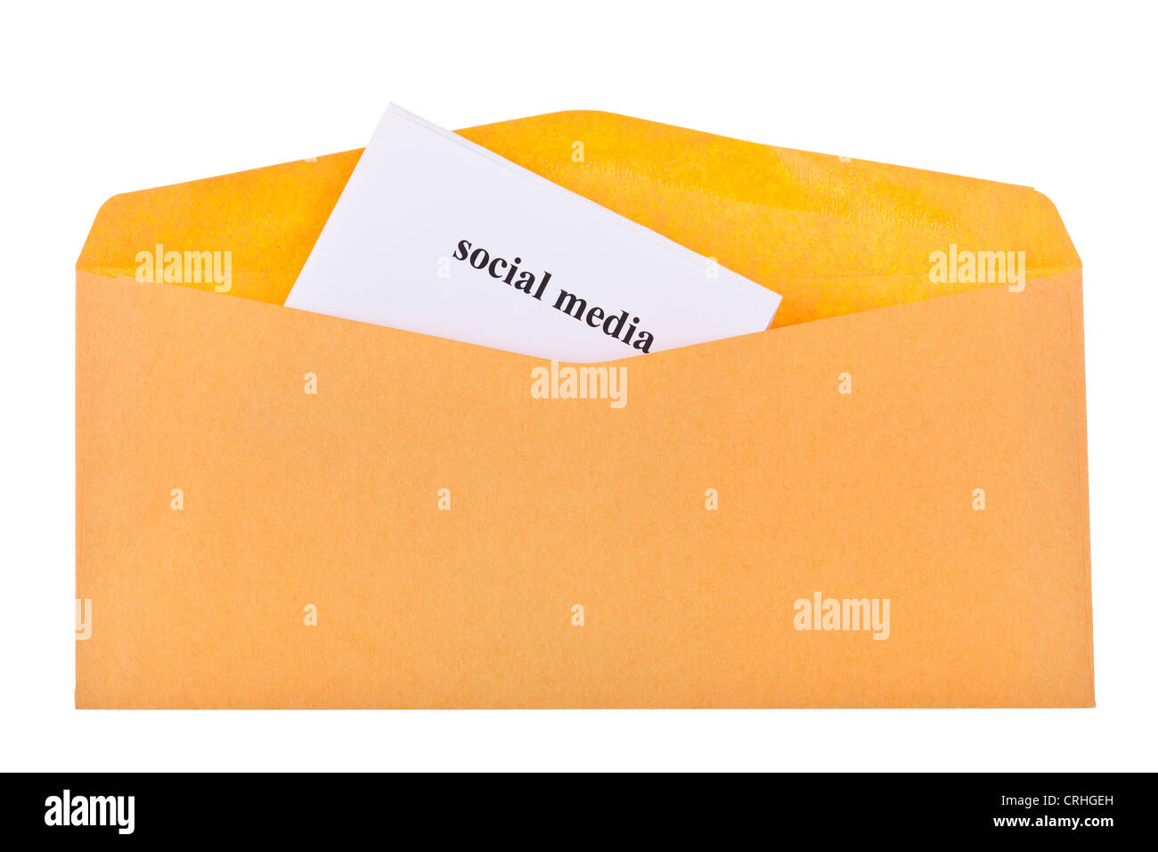 open envelope with looking out the corner of the letter Stock Photo - Alamy