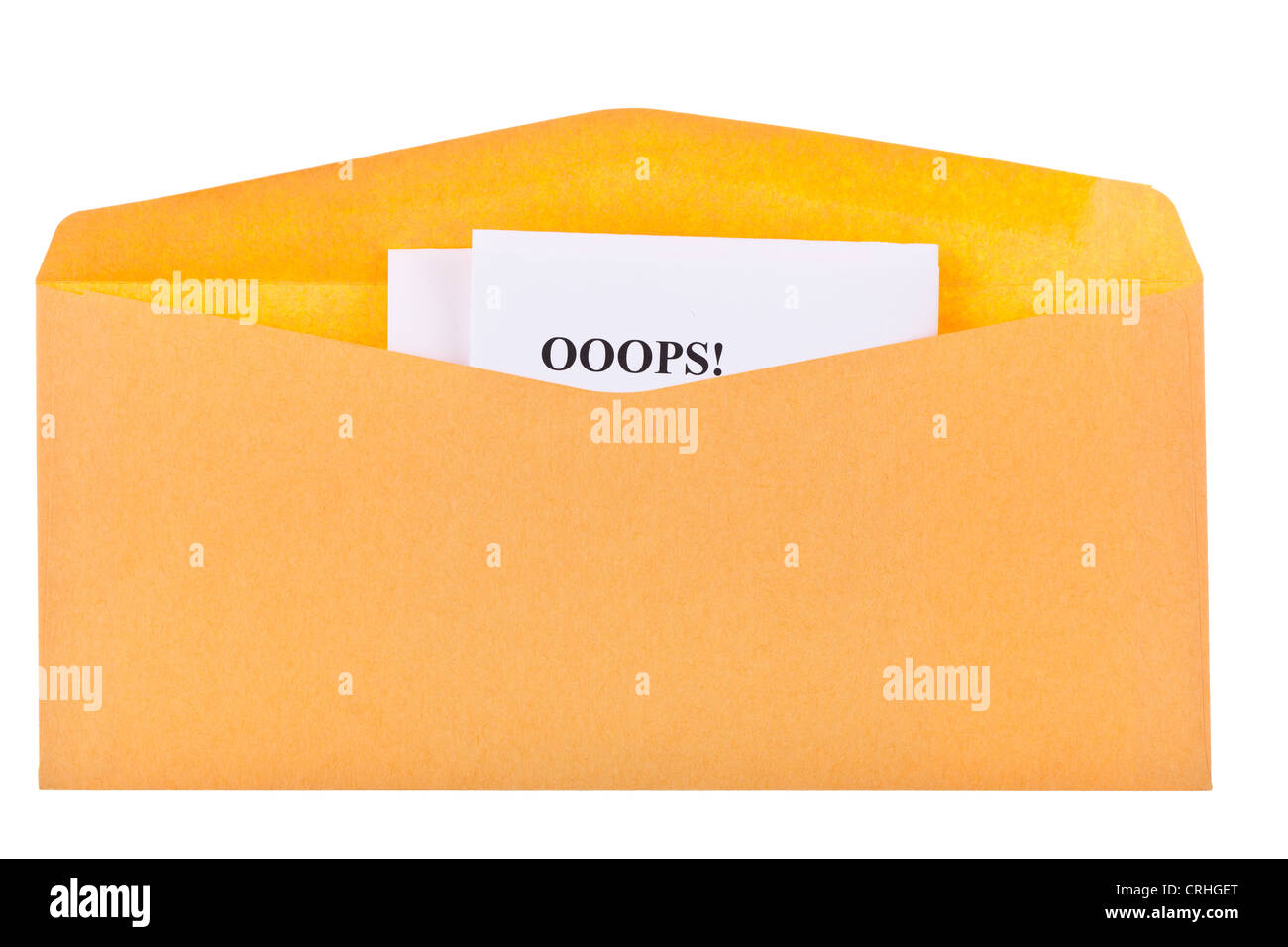 open envelope with looking out the corner of the letter Stock Photo - Alamy