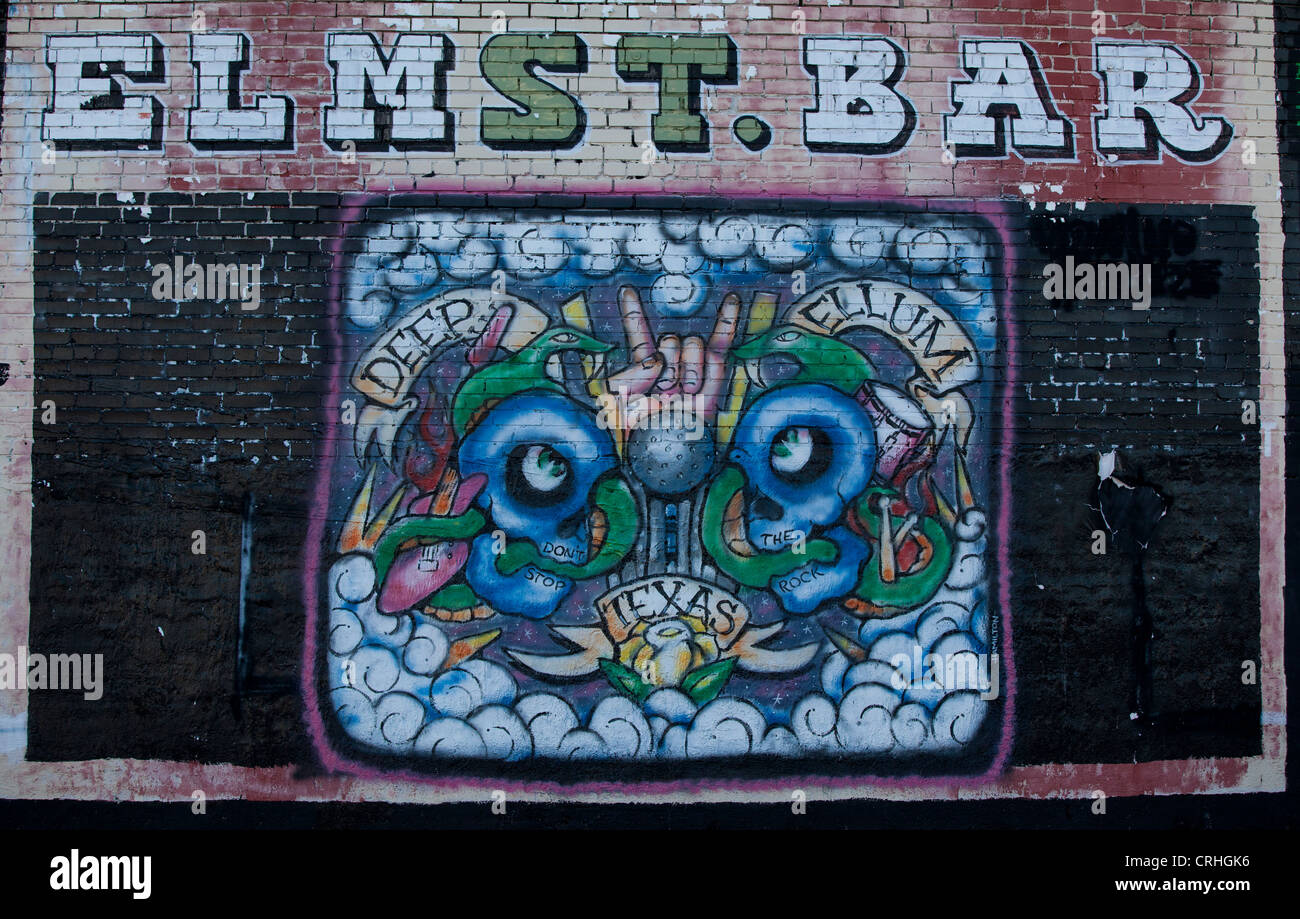 Wall or graffiti art in Deep Ellum, a popular entertainment district in ...