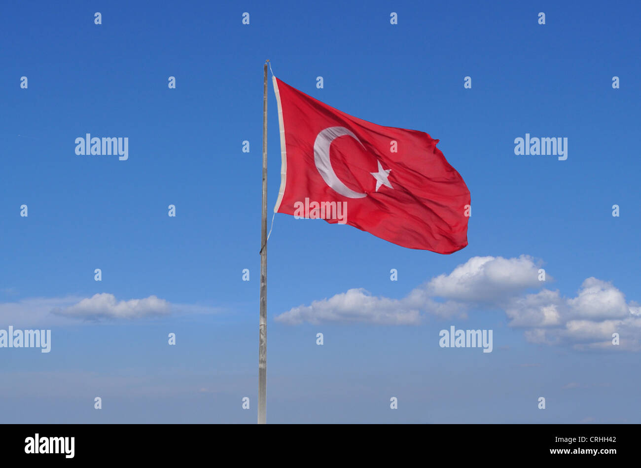 National flag turkey on flagpole hi-res stock photography and images ...
