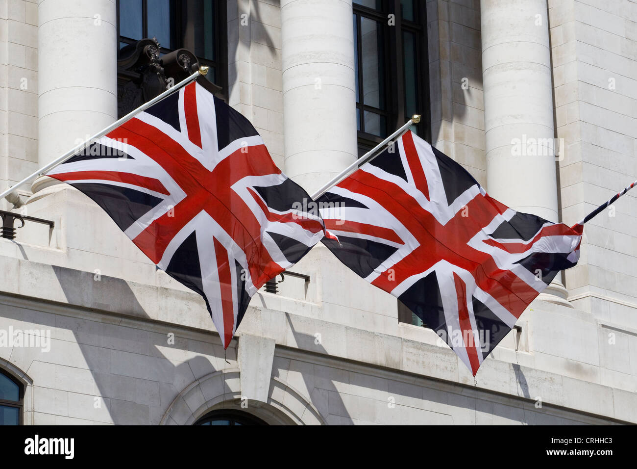 Union Jack Flags hanging in London Stock Photo - Alamy