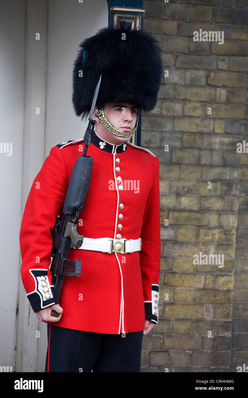 Guardsman outside the gates of St James Palace London England Stock ...