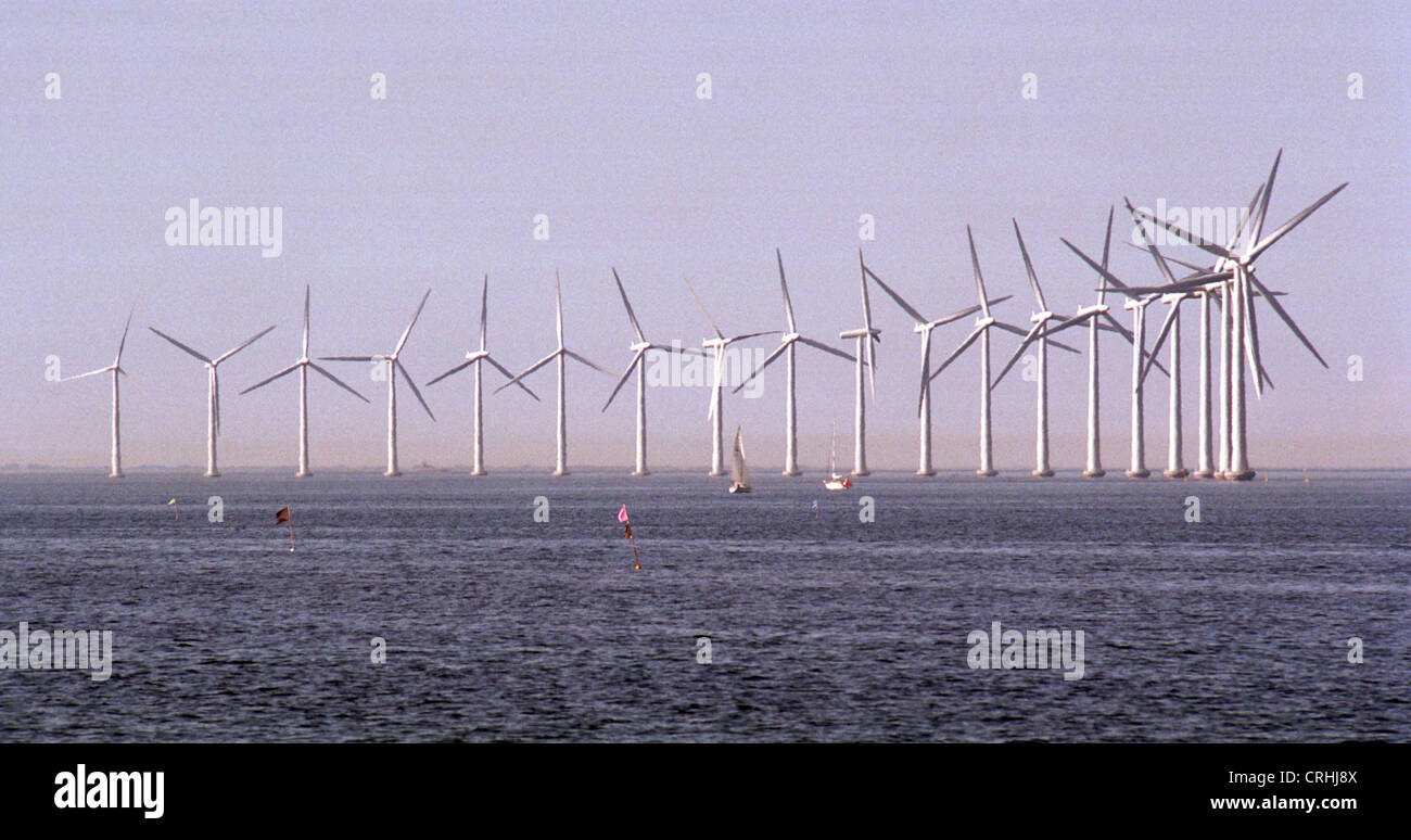 Copenhagen, Denmark, offshore wind farm Stock Photo - Alamy