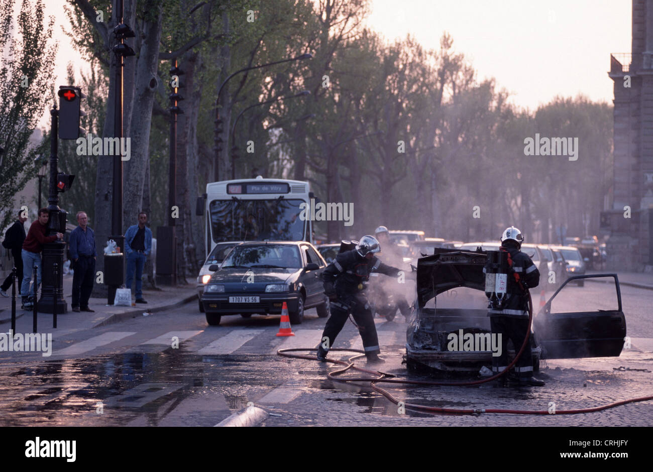 France, Paris, firefighters Stock Photo - Alamy