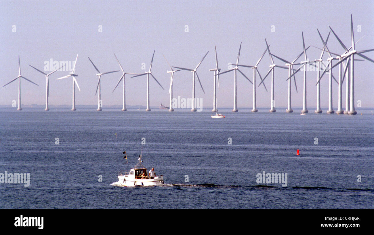 Copenhagen, Denmark, offshore wind farm Stock Photo - Alamy