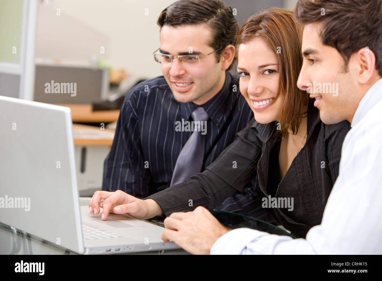 business people working on a laptop computer Stock Photo - Alamy