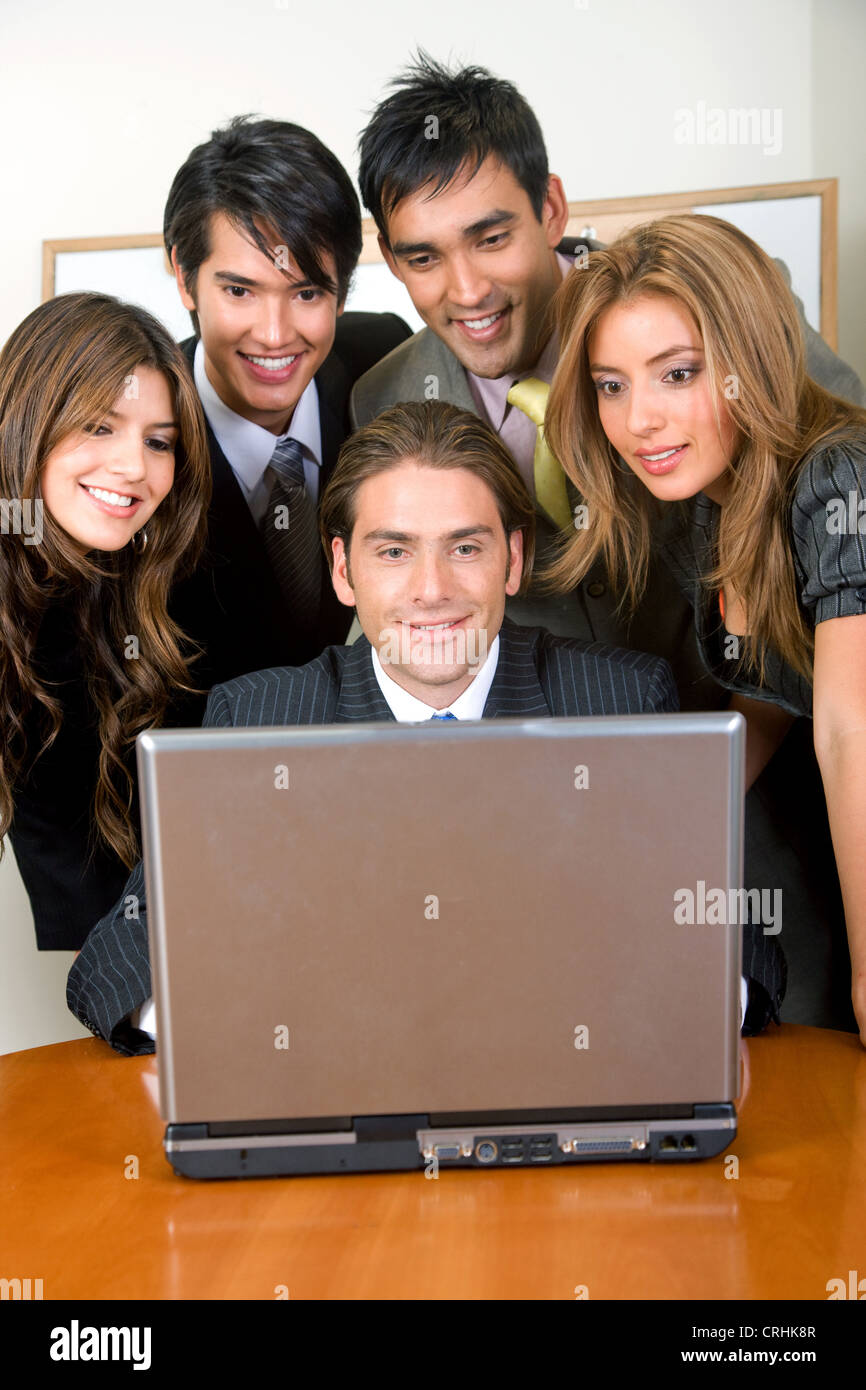 4 vertical format five 5 quintet group groups office offices hi-res ...