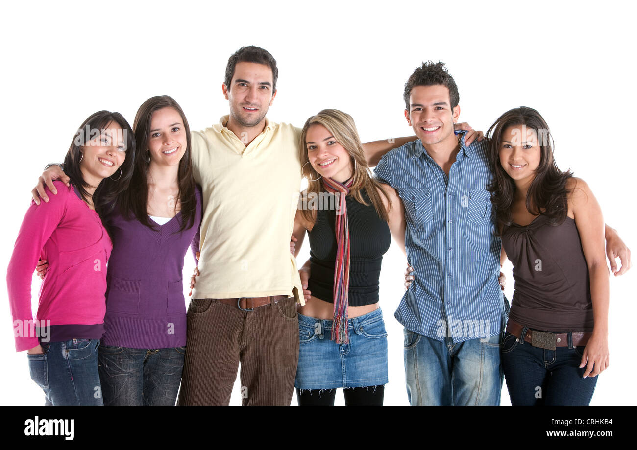group of casual young people standing side by side Stock Photo - Alamy