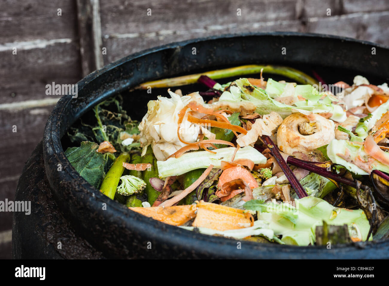Close up of home compost bin Stock Photo - Alamy