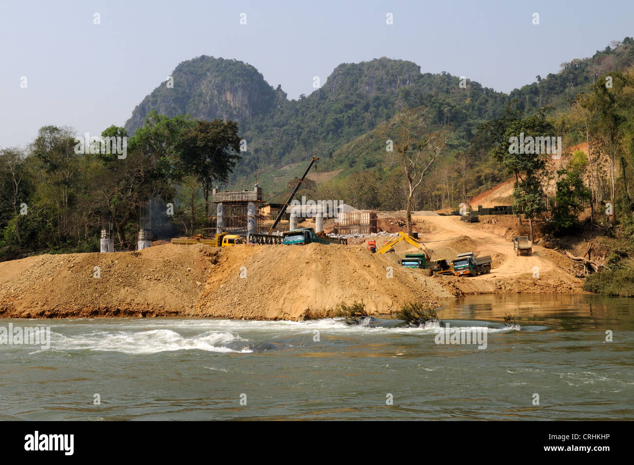 A Hydro electric Dam being built by the Chinese on the Mekong River ...