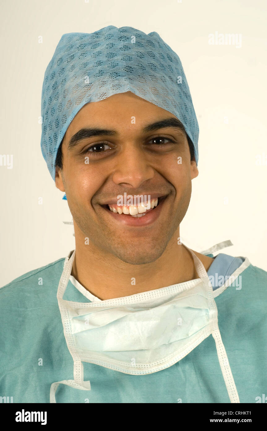Portrait of surgeon wearing hygiene hat hi-res stock photography and ...