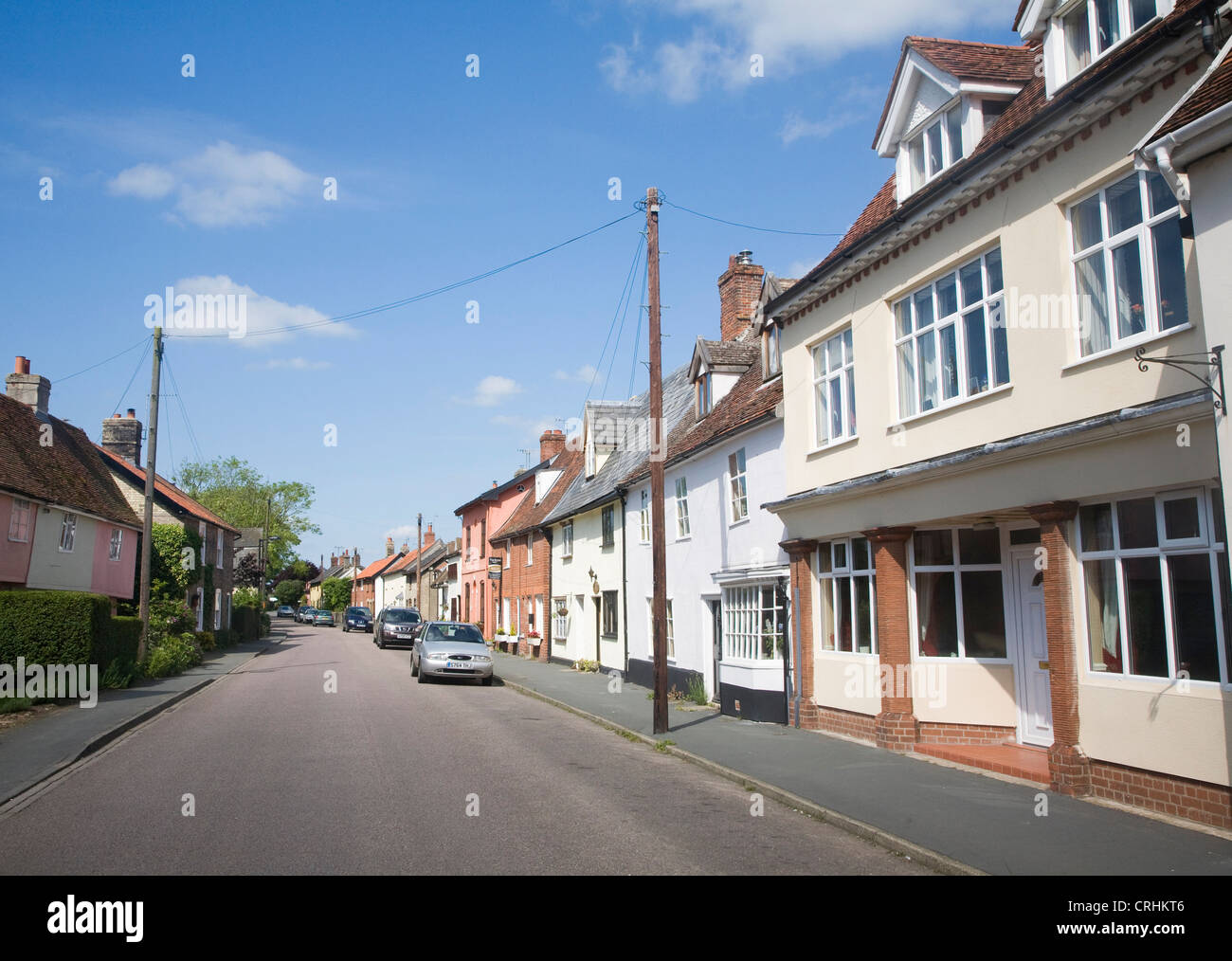 Village street houses Mendlesham Suffolk England Stock Photo - Alamy