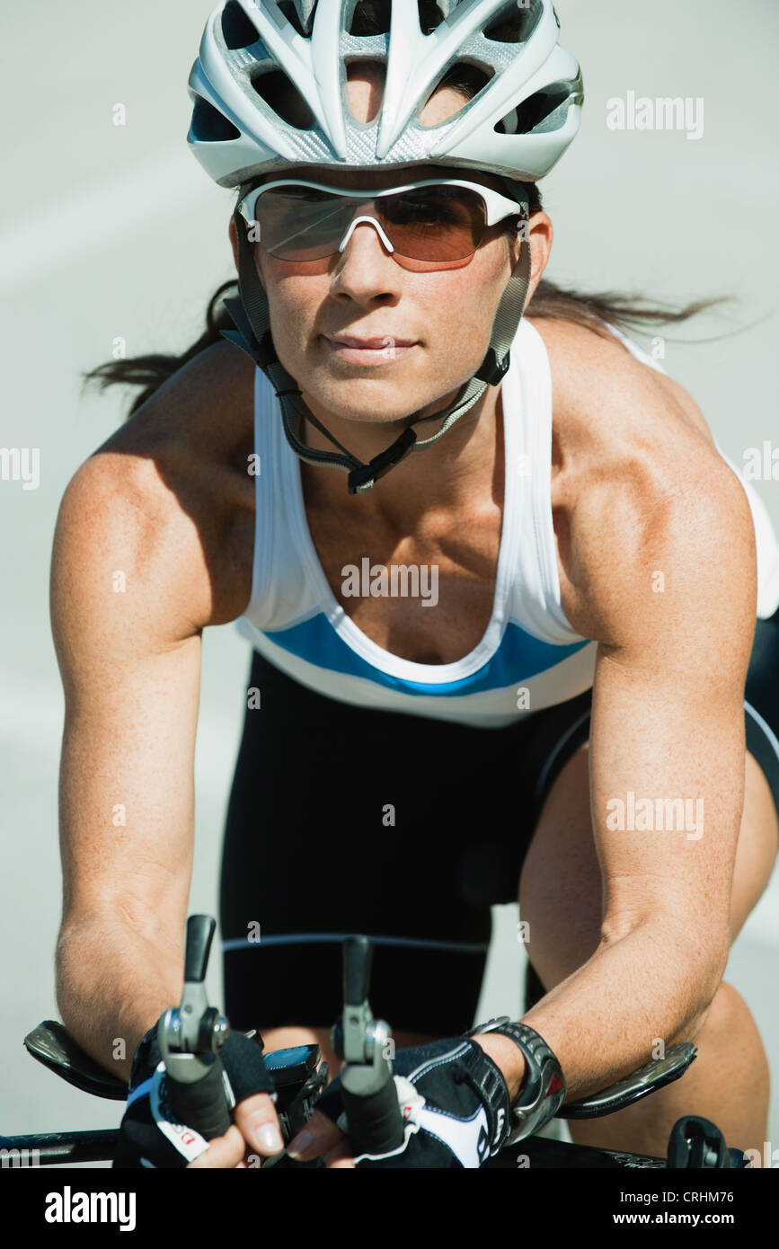 Mid-adult woman cyclist, portrait Stock Photo - Alamy