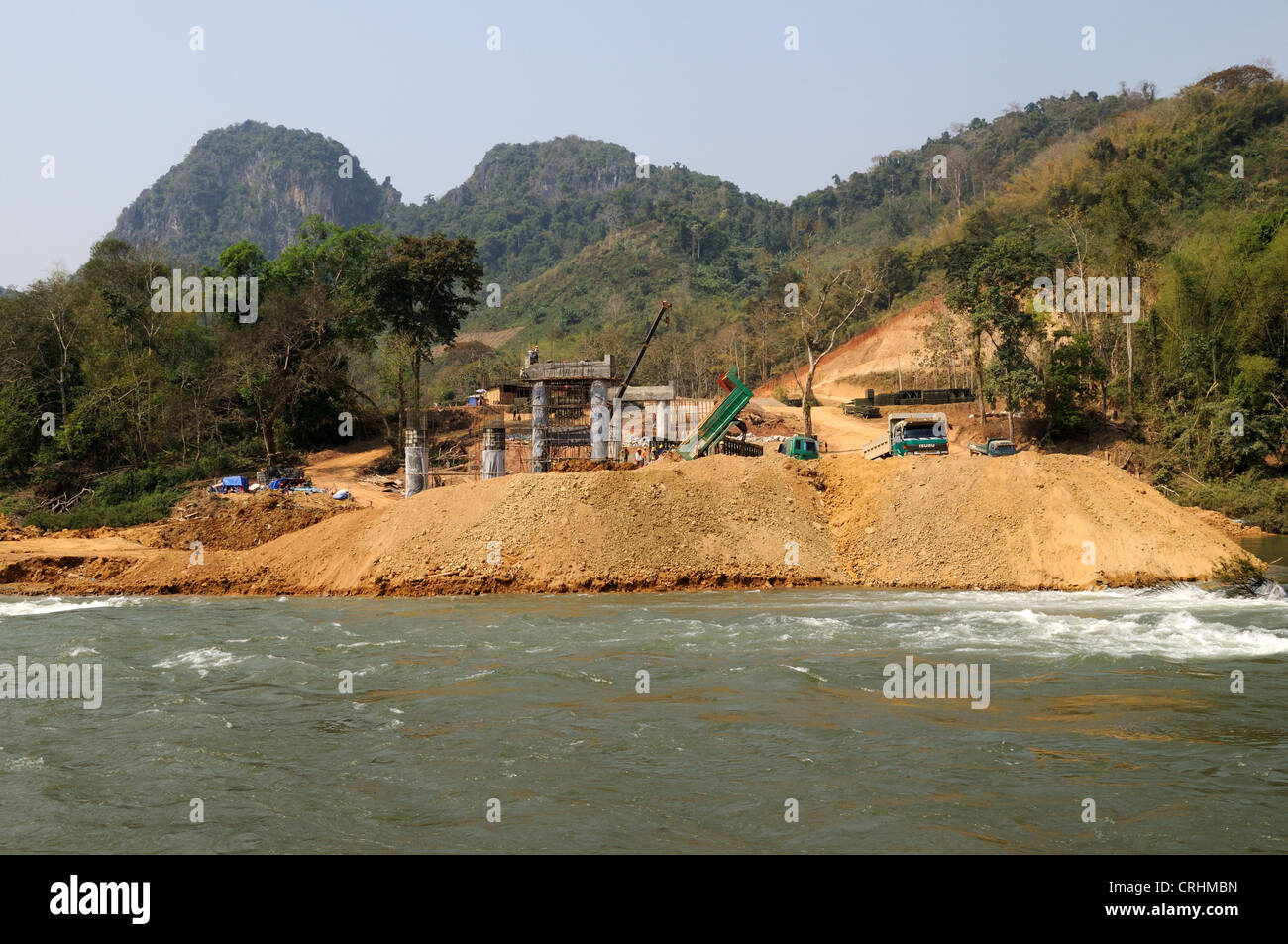 A Hydro electric Dam being built by the Chinese on the Mekong River ...