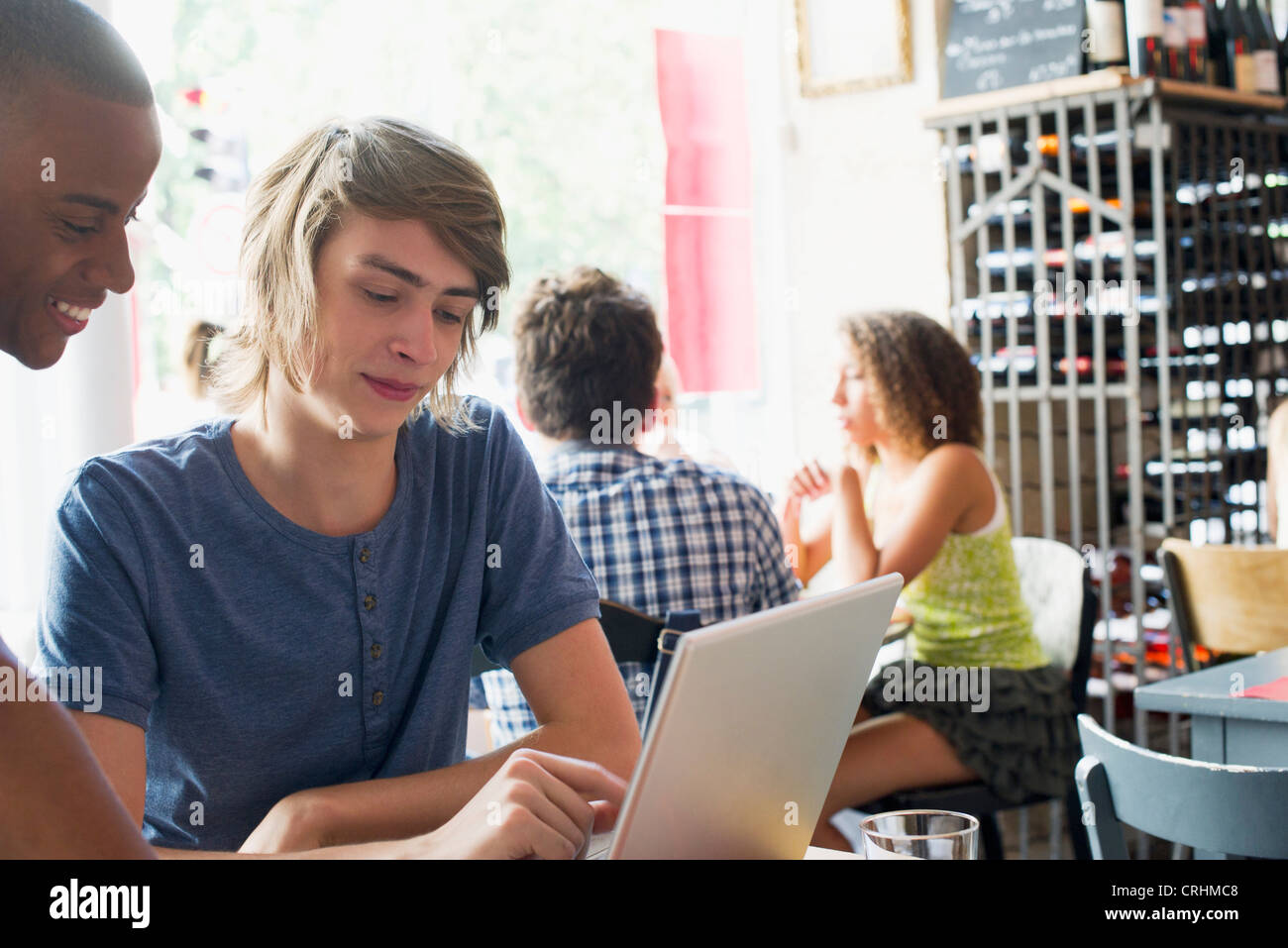 Students cafe laptops hi-res stock photography and images - Alamy