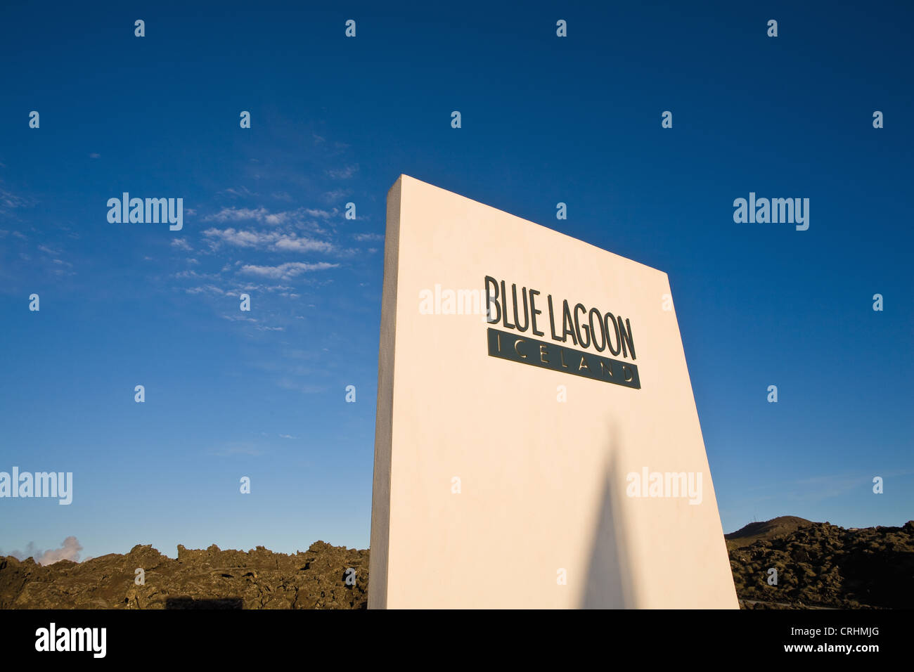 Sign for Blue Lagoon geothermal spa, Grindavik, Iceland Stock Photo - Alamy