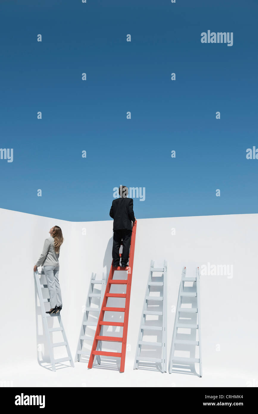 Businessman Climbing Up Ladders High Resolution Stock Photography and ...