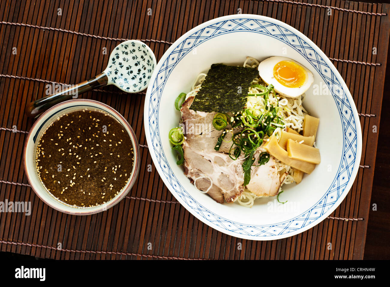 top down view of a ramen meal set Stock Photo - Alamy