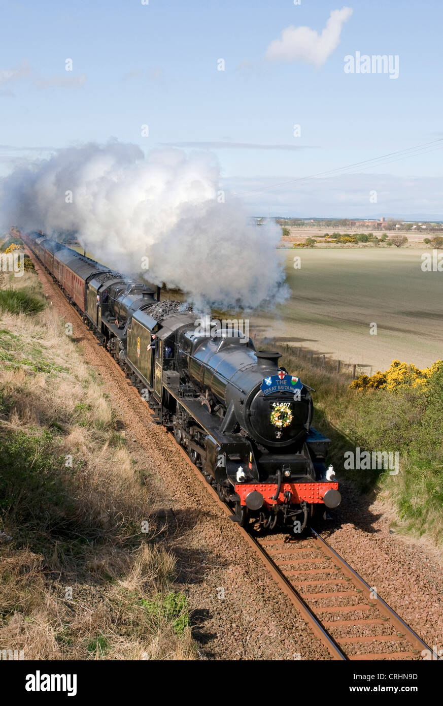 steam engine 45407 the lancashire fusilier, United Kingdom, Scotland ...